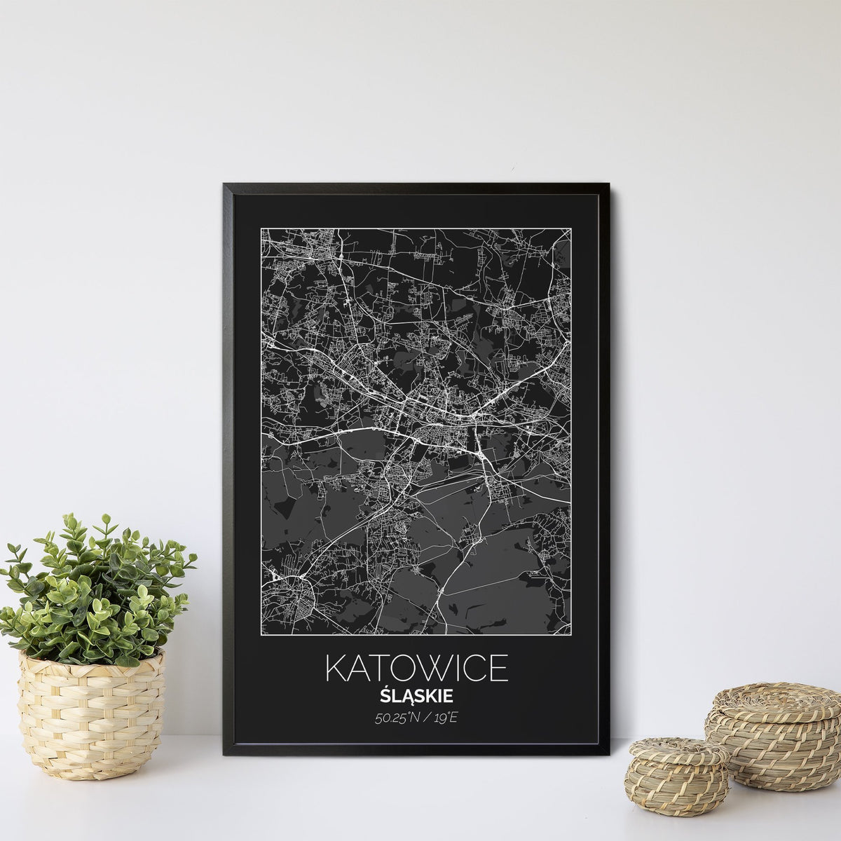 Mapa Miasta Katowice W Ramie (Czarna) – Gallart.pl